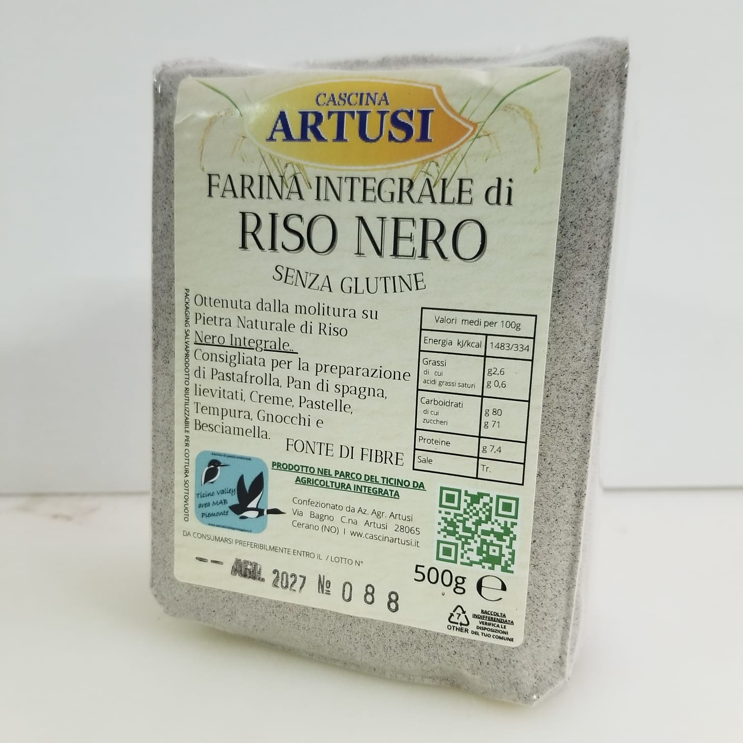 Farina di Riso Nero per dolci senza glutine - Ottima per preparazioni ...
